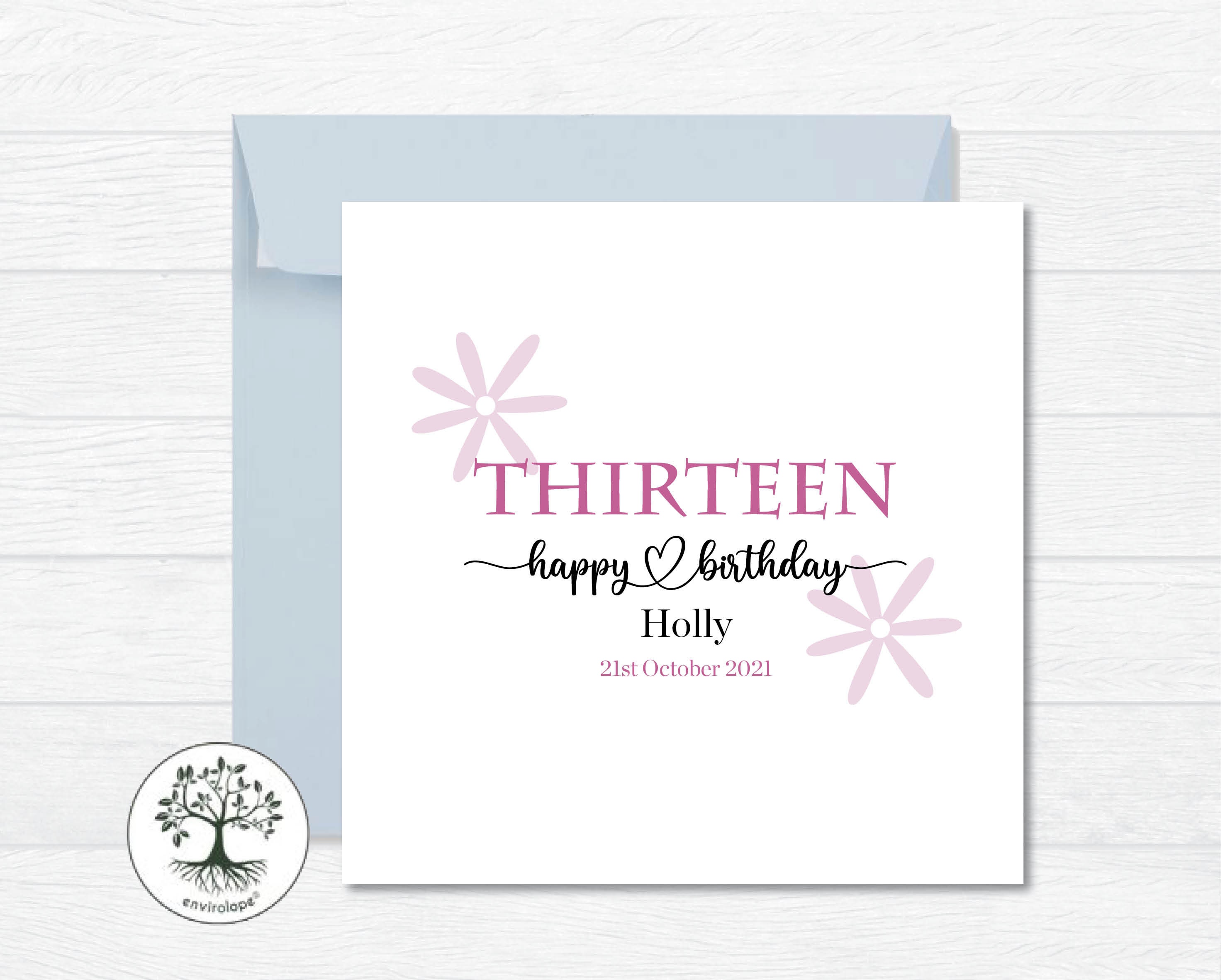Personalised 13th Birthday Card, Happy 13th Birthday, Personalised, Age ...