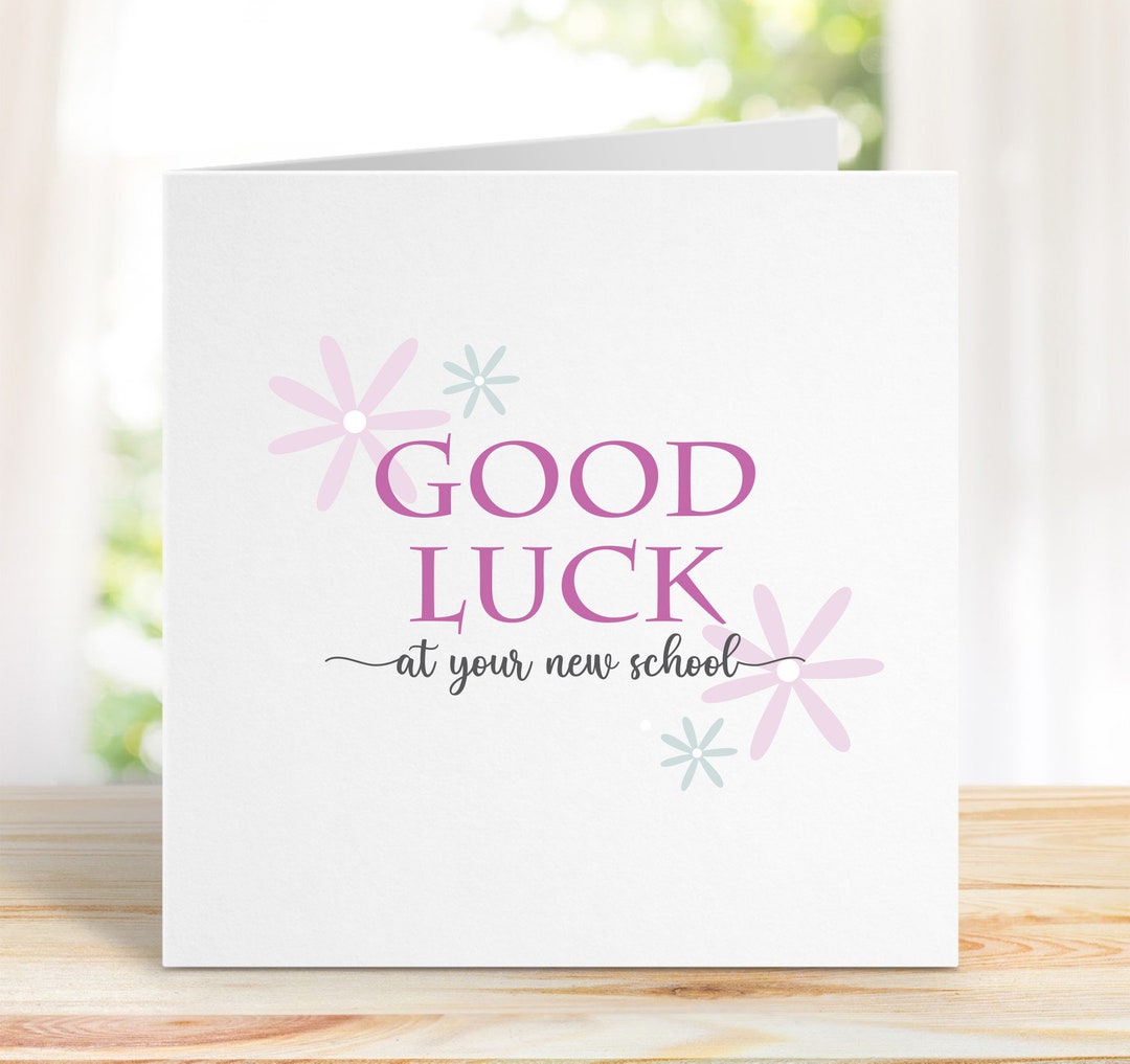 Good Luck in Your New School Card, Personalised Good Luck Card - Etsy