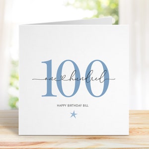 Personalised 100th Birthday Card, Happy 100th Birthday, Personalised ...