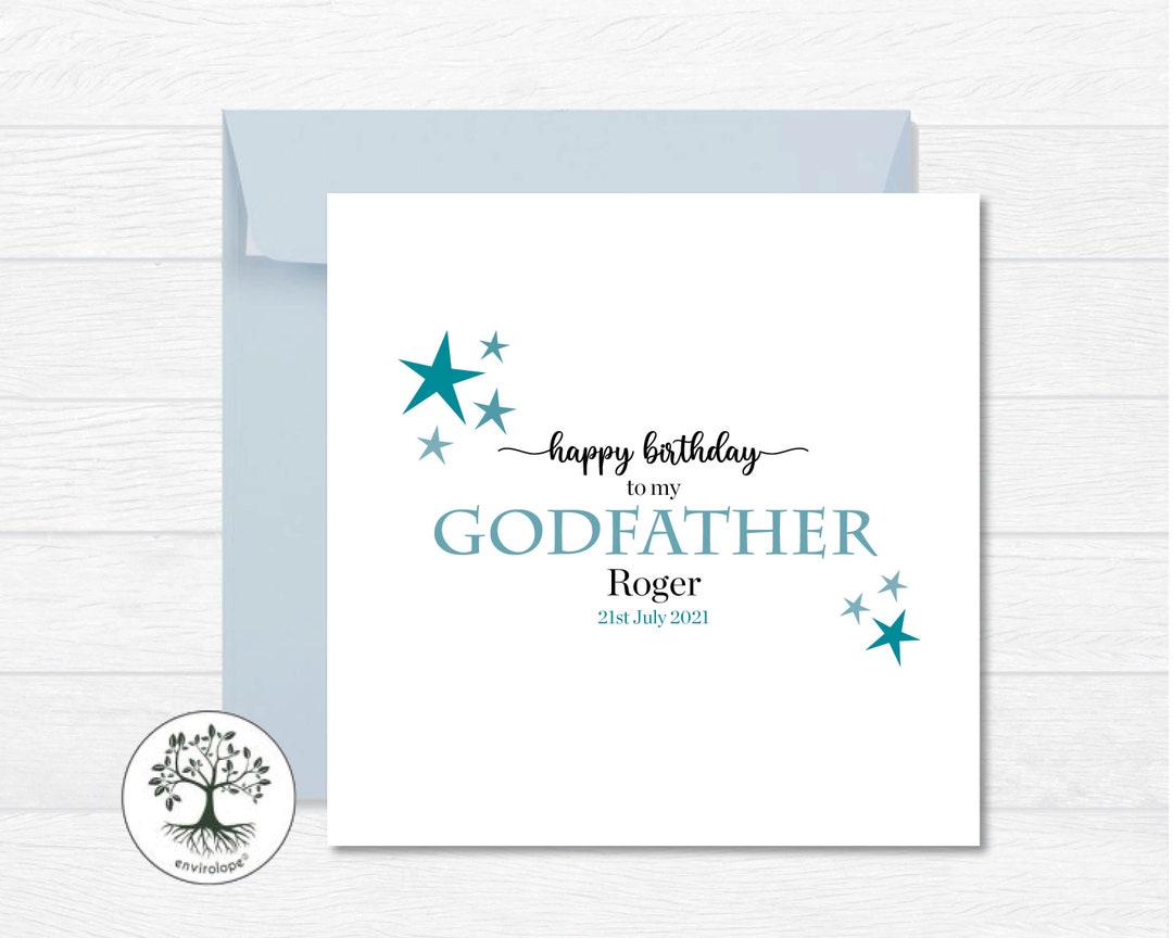 Personalised Godfather Birthday Card, Happy Birthday Godfather ...