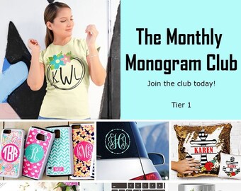 Monthly Monogram Box | Etsy