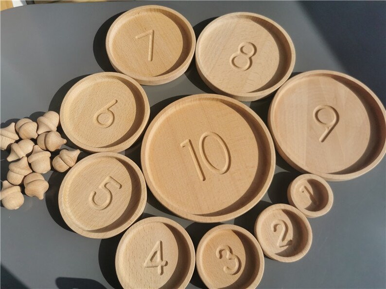 Educational games Wooden sensory counting pyramid Learn to count Wooden ...