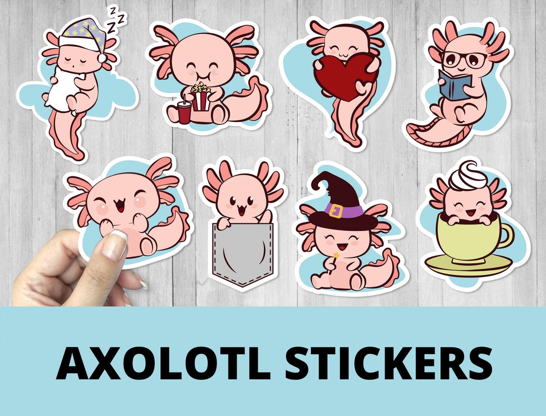 Cute Axolotl Stickers Cartoon Animal Peel & Stick Crafting - Etsy