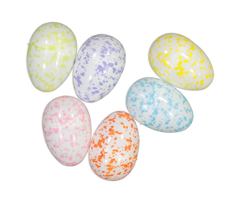 Colorful Fillable Plastic Easter Eggs 6 Pack, Speckled, Glitter Perfect ...