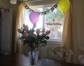 Happy Birthday Static Cling Window Decal - Etsy
