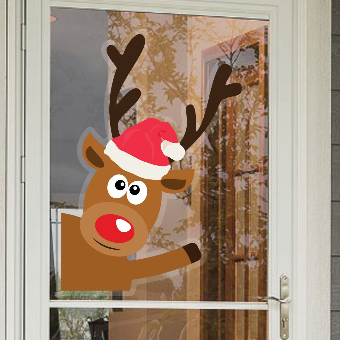 Waving Rudolph Reindeer Christmas Window Decoration,reusable, Non ...