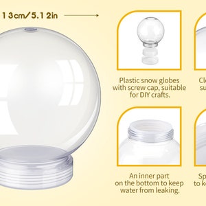 Fillable Clear Plastic Globe Kid's DIY Gift for Mom Screw Cap Mothers ...