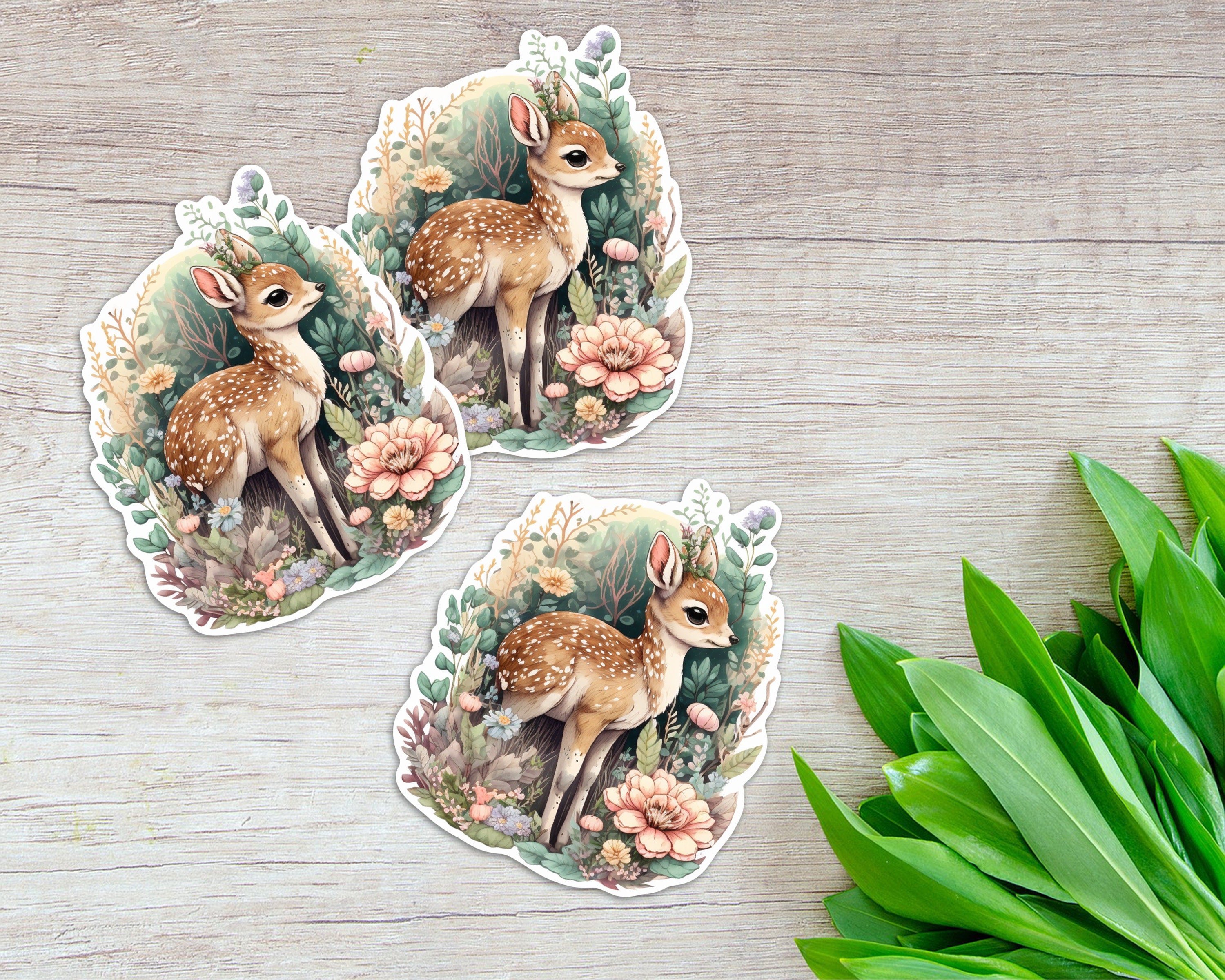 Adorable Woodland Fawn Matte Gloss and Vinyl Sticker for - Etsy