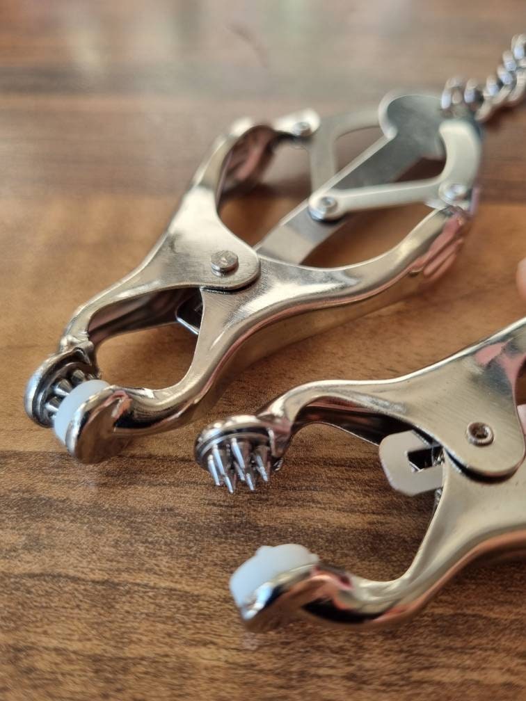 Custom Spiked Nipple Clamps Half Pad Half Spikes bdsm Pain Fetish ...