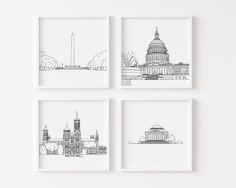 Washington Dc Line Art - Etsy