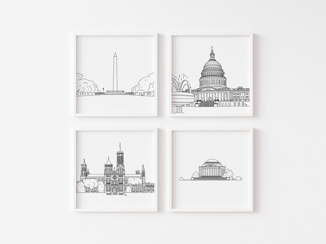 Smithsonian Castle Washington DC Collection Line Wall Art Physical ...