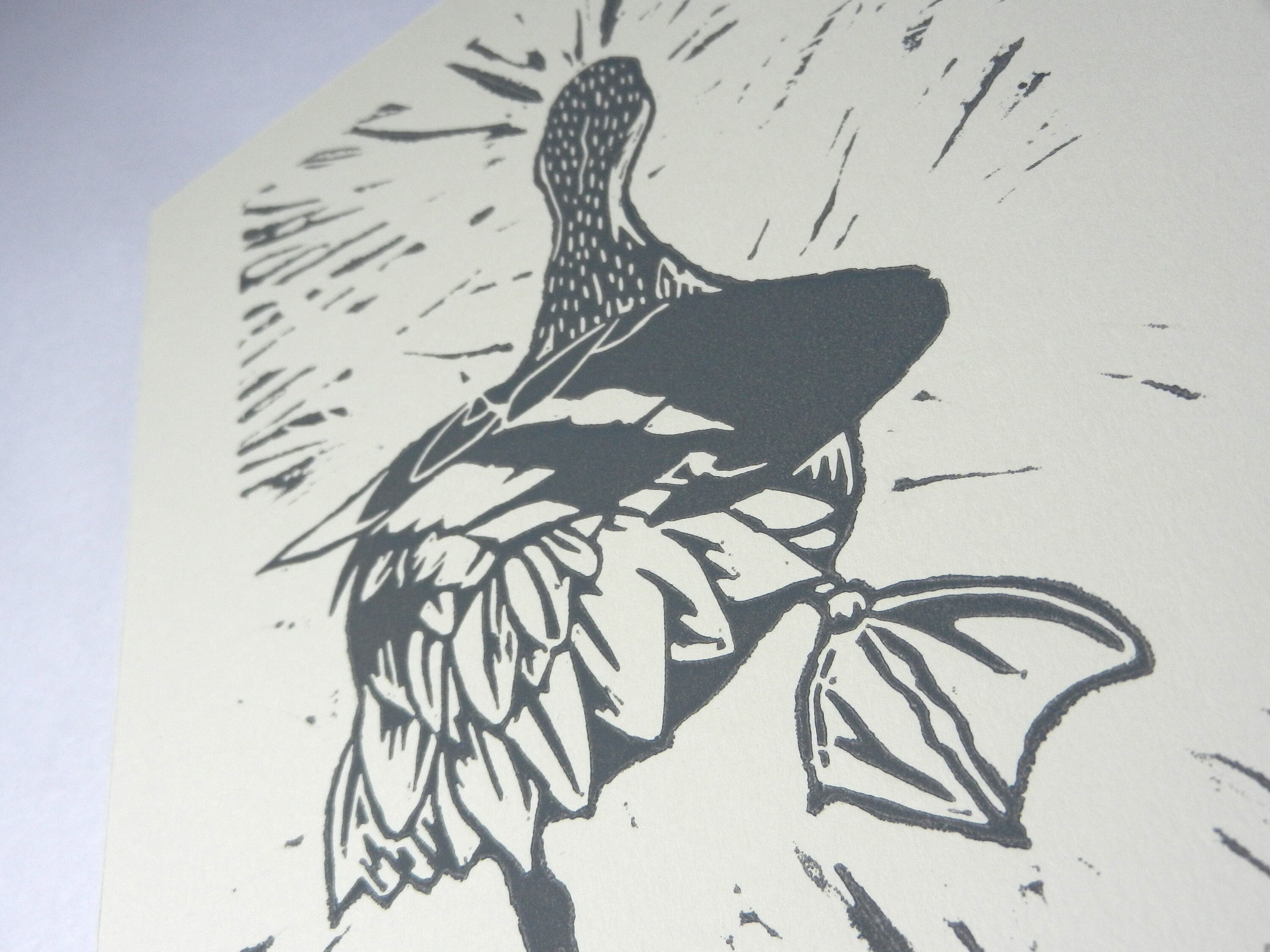 Linocut yoga Duck Print Hand-printed, Limited Edition Gift Ideas Home ...