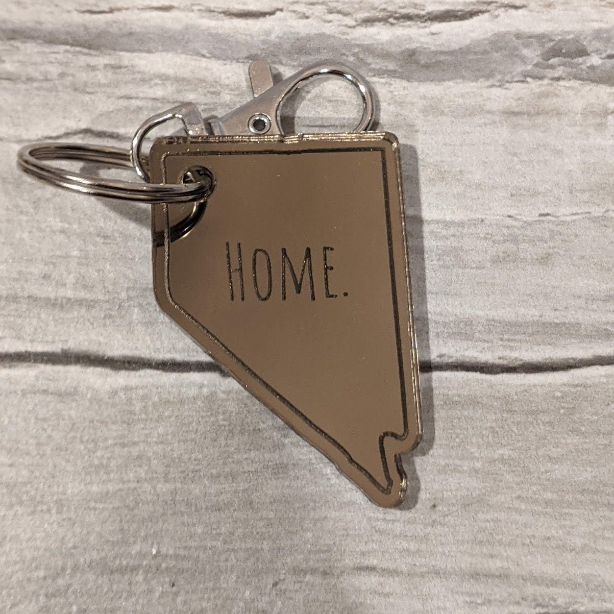 Personalized State Mirrored Keychain - Etsy