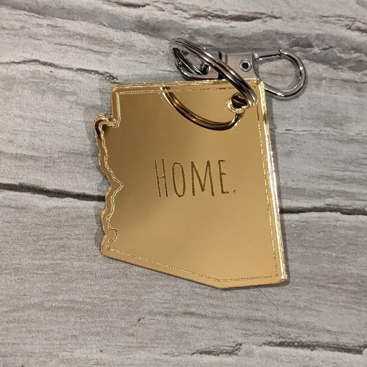 Personalized State Mirrored Keychain - Etsy