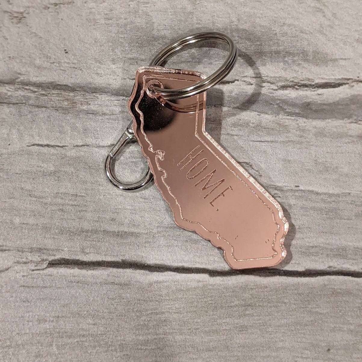 Personalized State Mirrored Keychain - Etsy