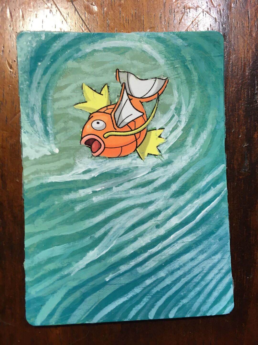 Magikarp Painted Pokemon Card Altered Pokemon Cards Pokemon Cards ...