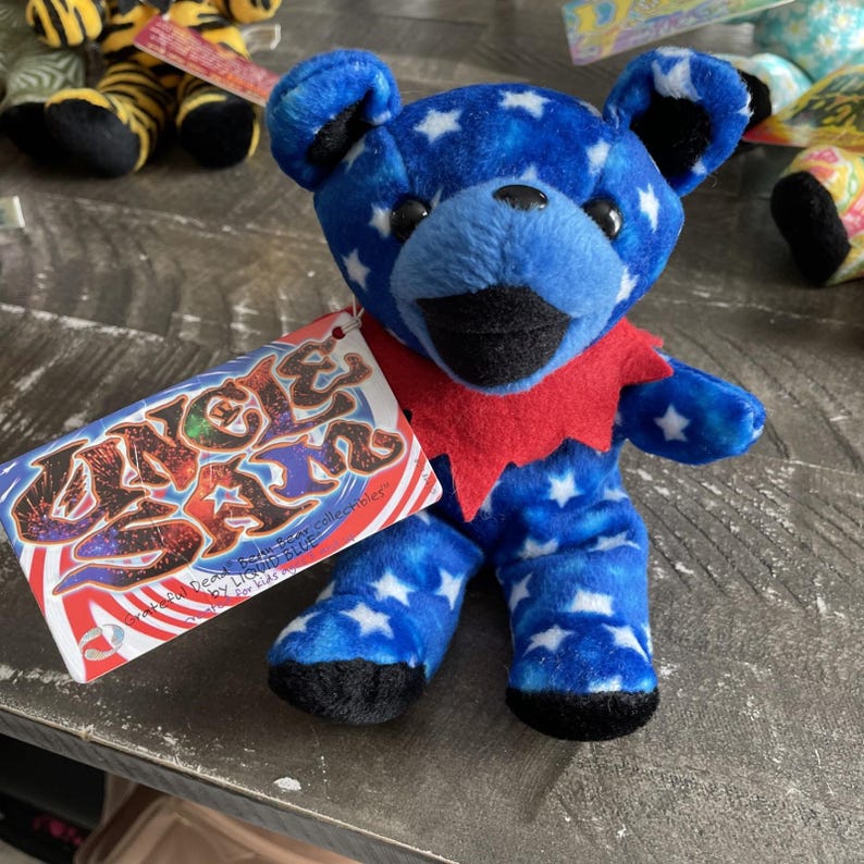 Grateful Dead Bean Bear Uncle Sam Liquid Blue New With Tags 7/4/84 ...