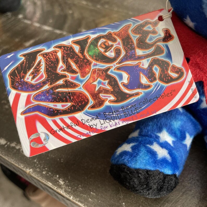 Grateful Dead Bean Bear Uncle Sam Liquid Blue New With Tags 7/4/84 ...