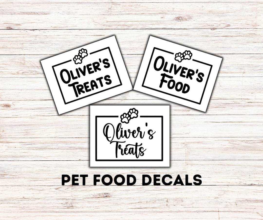 Dog Food Label, Cat Food Label, Pet Treat Decal, Pet Name Decal ...