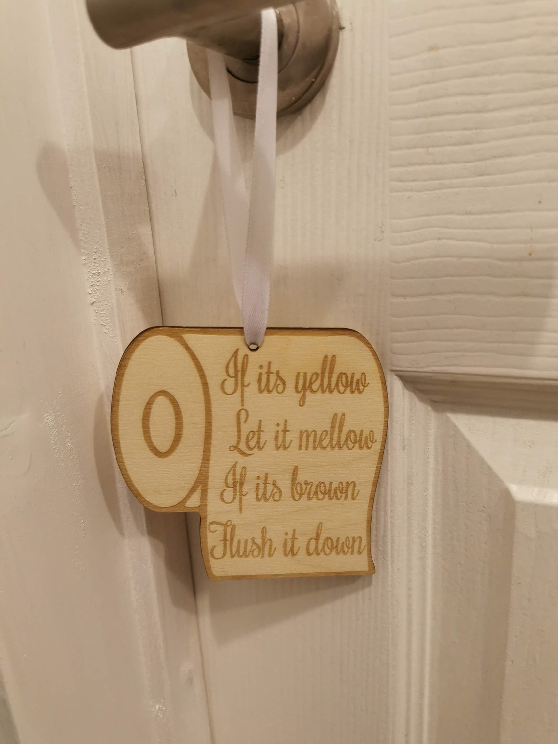 Toilet 'if Its Yellow Let It Mellow...' Sign Wood/acrylic/novelty Loo ...