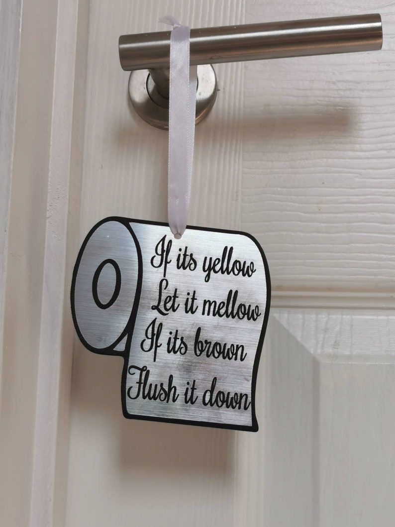 Toilet 'if Its Yellow Let It Mellow...' Sign Wood/acrylic/novelty Loo ...