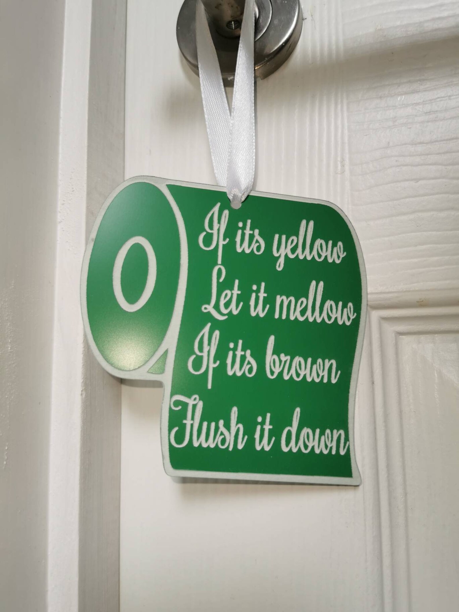Toilet 'if Its Yellow Let It Mellow...' Sign Wood/acrylic/novelty Loo ...
