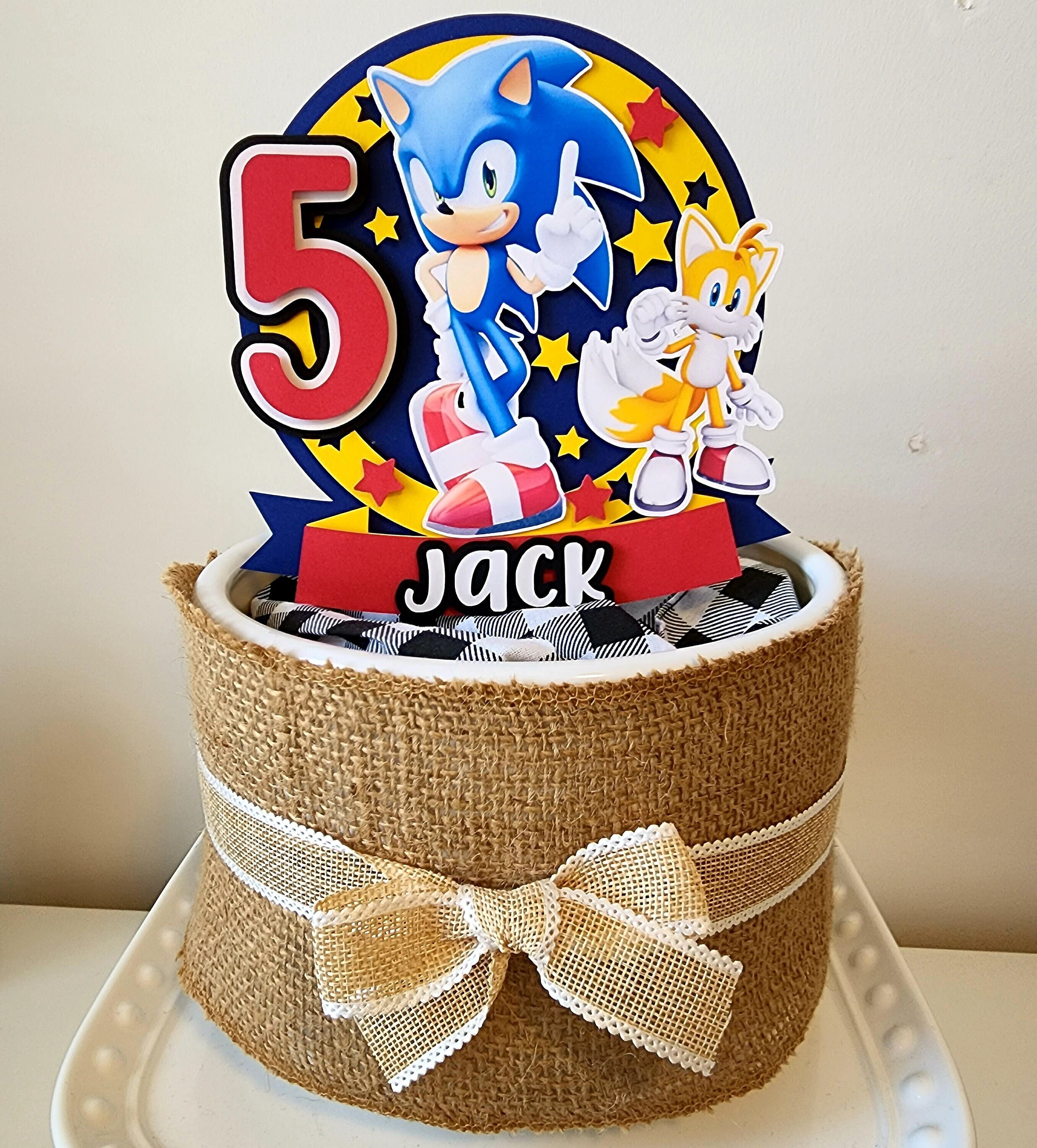 Handmade Sonic Themed Cake Topper - Etsy
