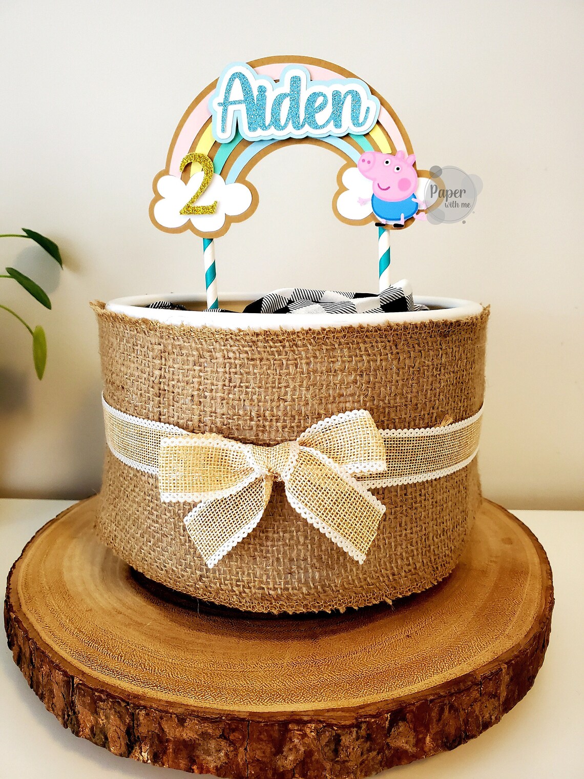 Peppa Themed Cake Topper George Pig Cake Topper - Etsy