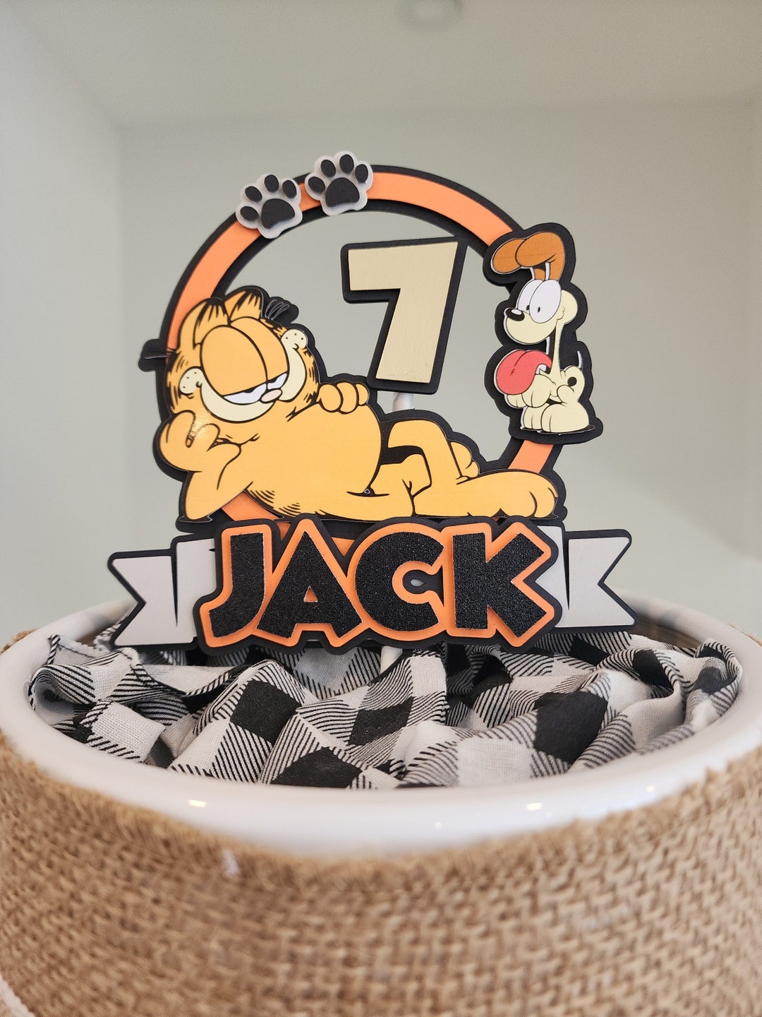Handmade Garfield Cake Topper - Etsy