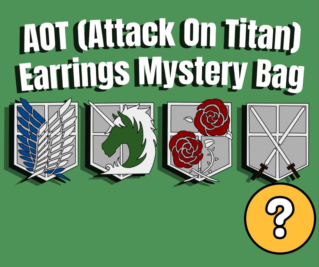 Aot Attack on Titan Earrings Mystery Bag Anime Jewellery Keyring Kawaii ...