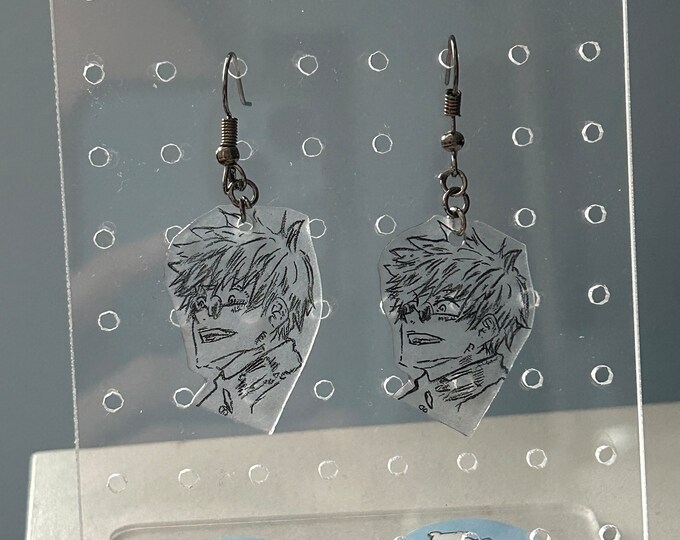 Satoru Gojo Jujutsu Anime Kaisen Handmade Shrink Plastic Earrings - Etsy UK