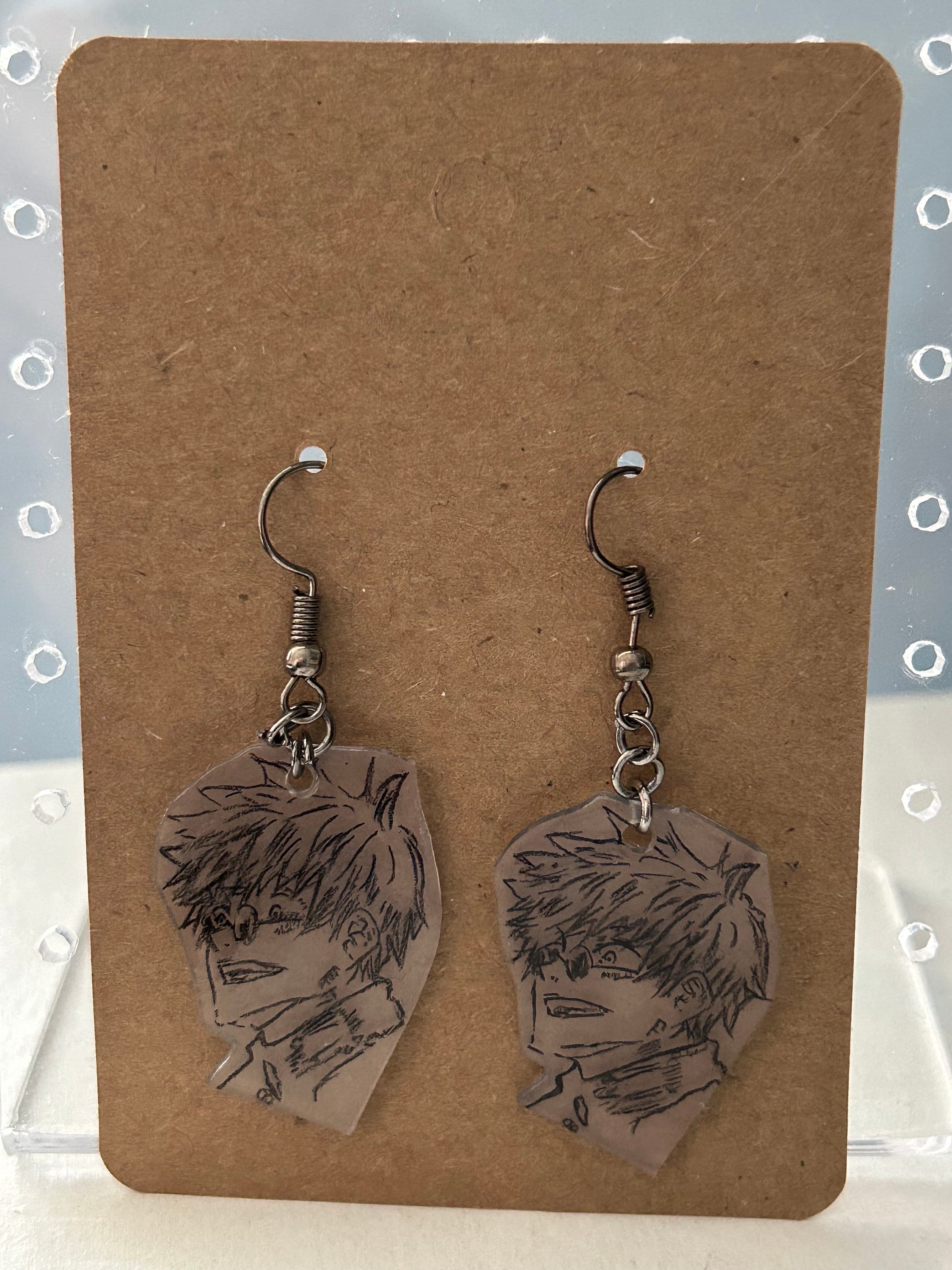 Satoru Gojo Jujutsu Anime Kaisen Handmade Shrink Plastic Earrings - Etsy