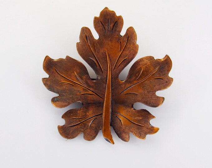 Vintage Maple Leaf Brooch, Copper Fall Leaf Brooch, Autumn Jewelry ...