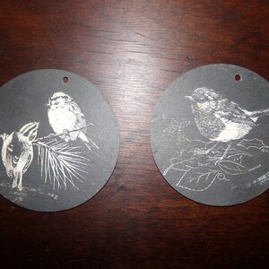Vintage Bird Slate Etching Wall Hangings by Llechwedd Wales - Etsy