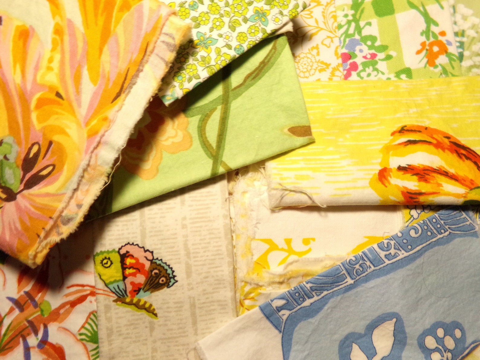 Vintage Hand Print Fabric Mystery Bundle High End Brands - Etsy