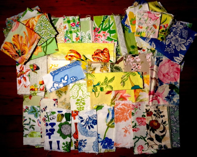 Vintage Hand Print Fabric Mystery Bundle, High End Brands, Textile Art ...