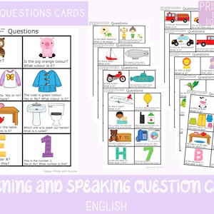 English Listening and Speaking Question Prompt Cards - Etsy