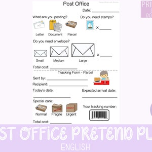 English | Pretend Play Post Office | Printable Kids Activities ...