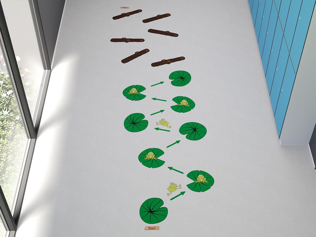 Frogs and Lily Pads Sensory Path Floor Stickers / Jump Like a Frog ...