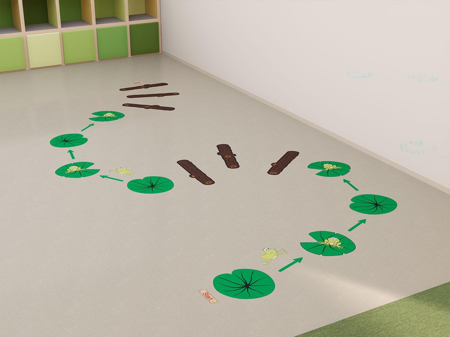Frogs and Lily Pads Sensory Path Floor Stickers / Jump Like a Frog ...