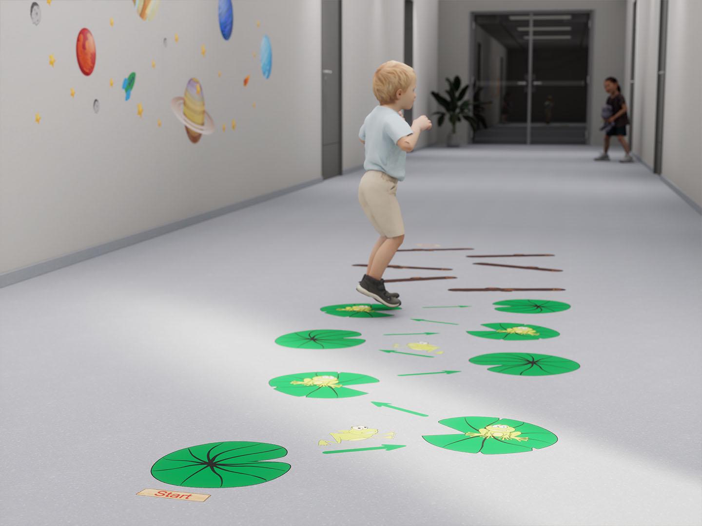 Frogs and Lily Pads Sensory Path Floor Stickers / Jump Like a Frog ...