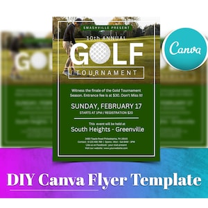 Golf Flyer Golf Club Template DIY Canva Golf Match Poster - Etsy