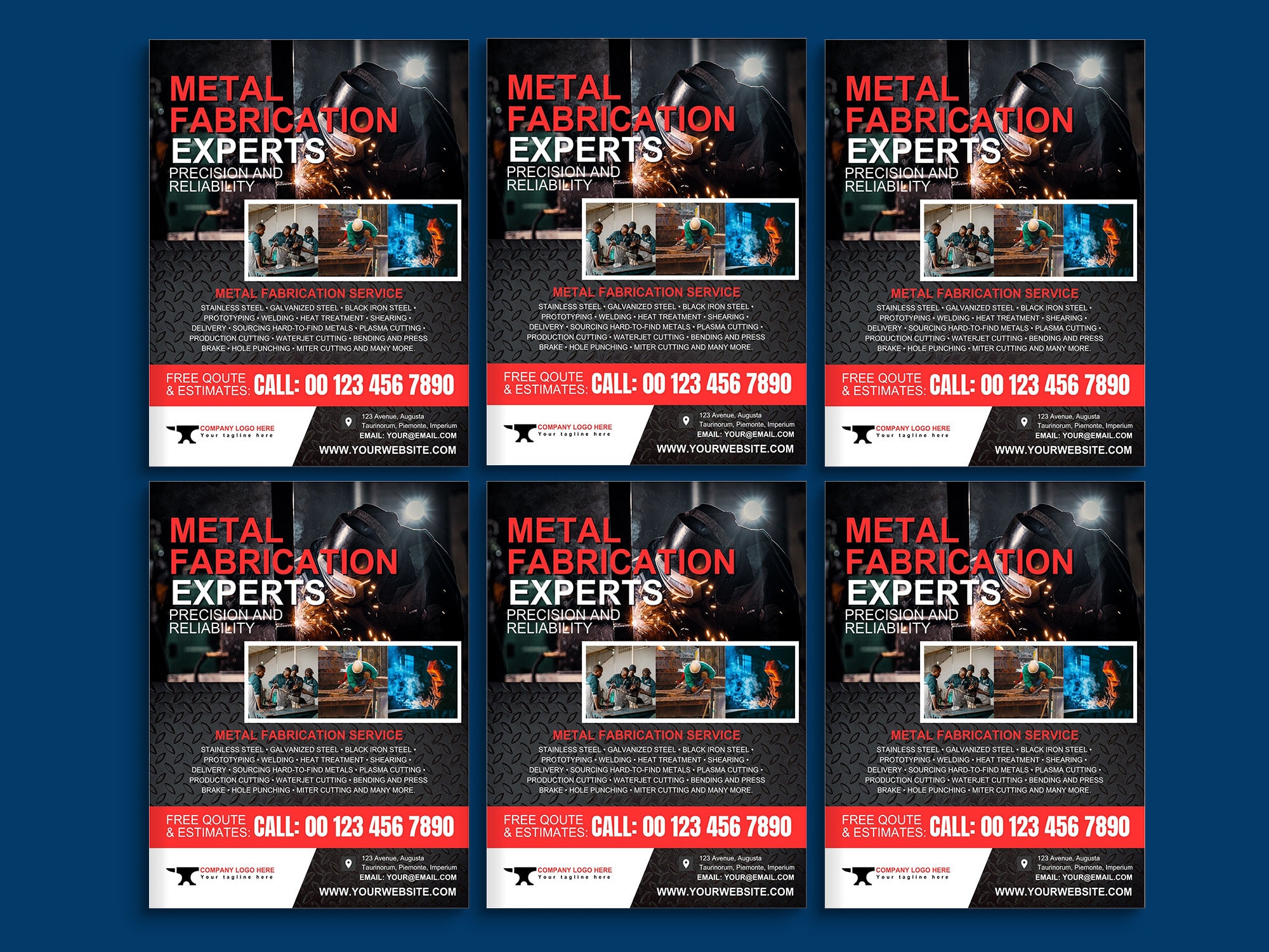 Iron Works Flyer, Printable Metal Works Service Design, DIY Canva Iron ...