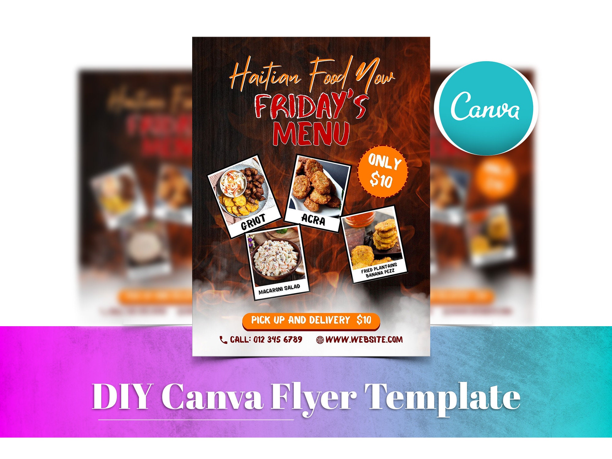 Food Sale Flyer, Restaurant Flyer, DIY Canva Price List Poster ...