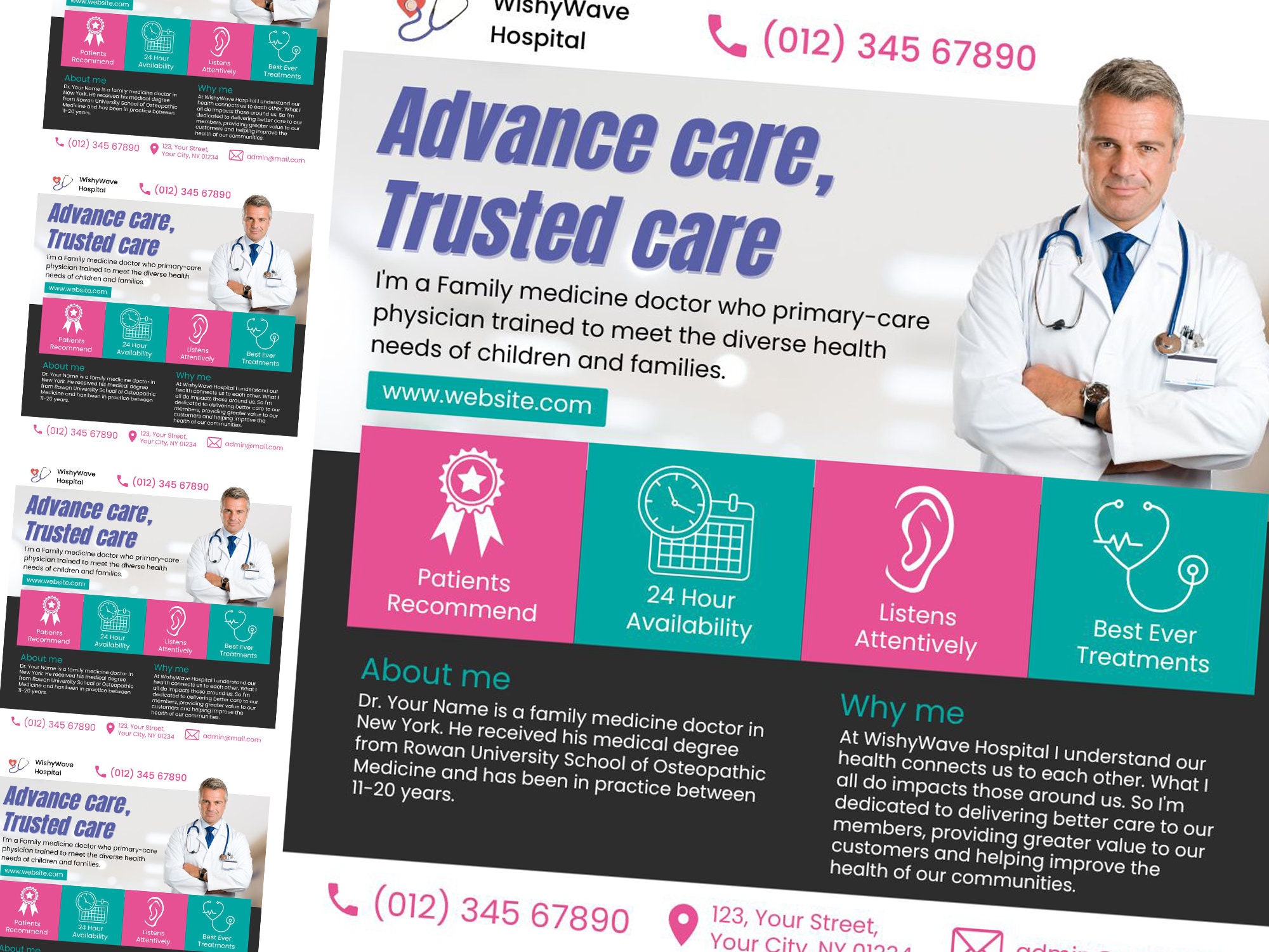 Doctor Flyer Family Doctor Design Hospital Flyer DIY Canva - Etsy