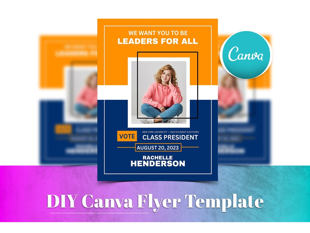 Election Flyer, Campaign Flyer, DIY Canva Student Council Election ...