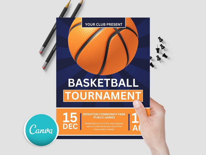 Basketball Tournament Flyer, Basketball Flyer, Editable Flyer , DIY ...