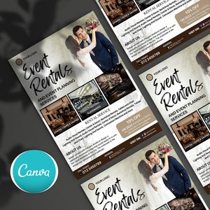 Wedding Venue Flyer, Event Venue, Editable Flyer Design, DIY Canva ...