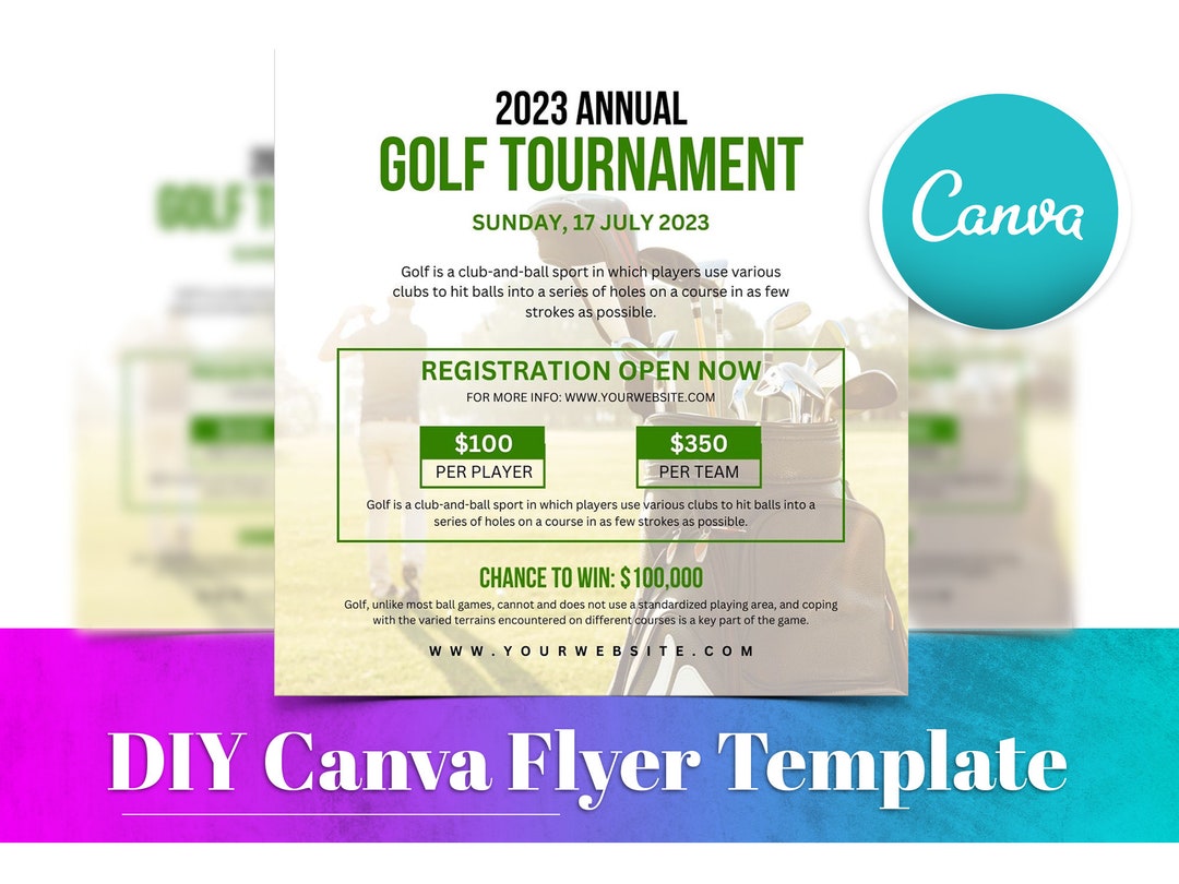 Golf Flyer, Golf Club Template, DIY Canva Golf Match Template, Editable ...