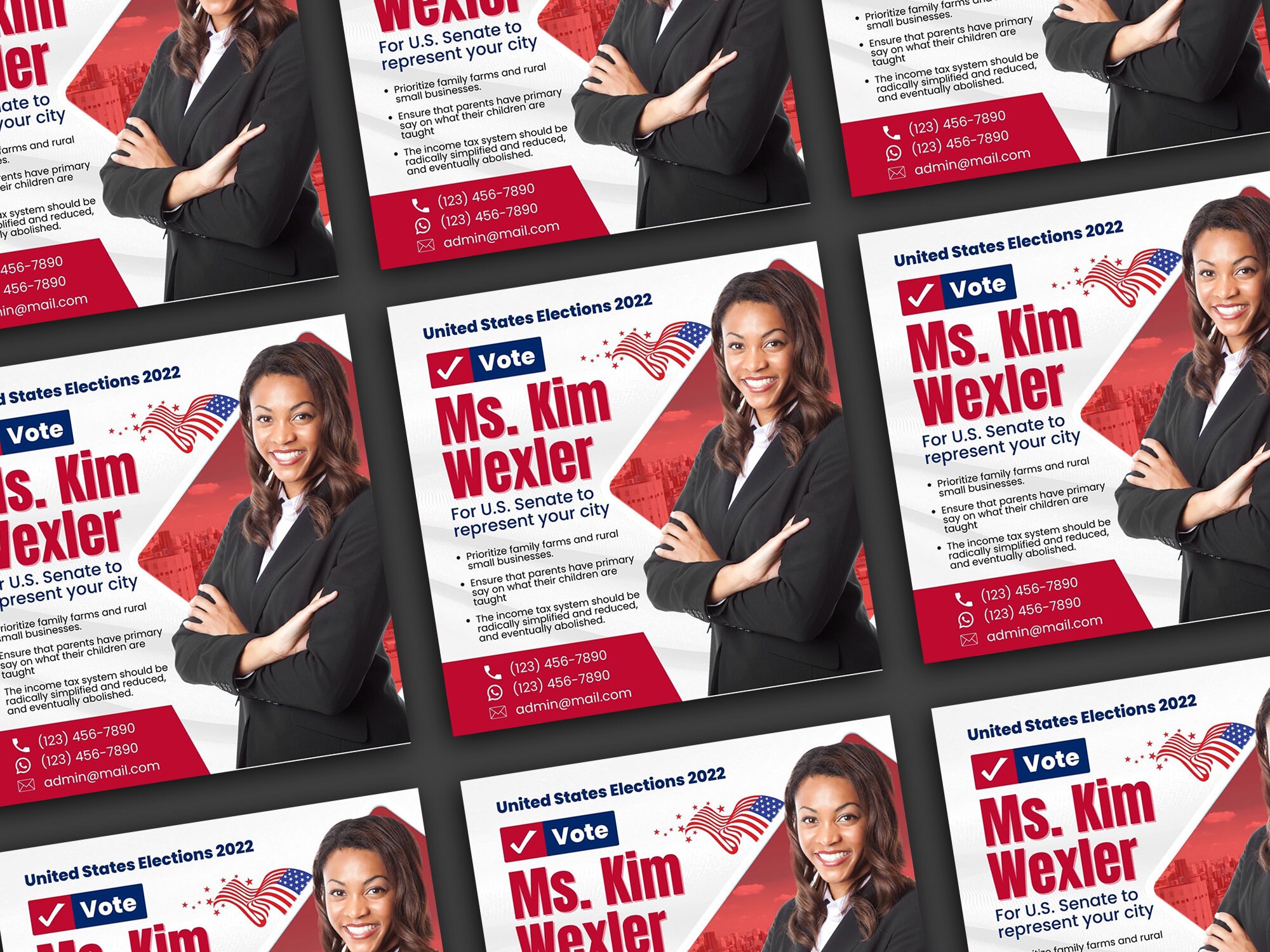 Election Flyer, Printable Election Card Design, DIY Canva Election ...